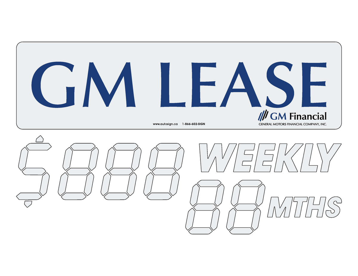 GM LEASE or GM FINANCIAL OFFER - WINDSHIELD STICKER – AutoSign